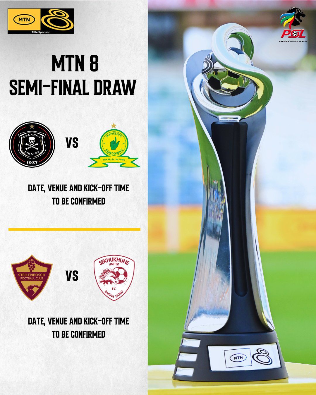 MTN8 Semi-Final Draw Sets Up Blockbuster Clash Between Orlando Pirates ...