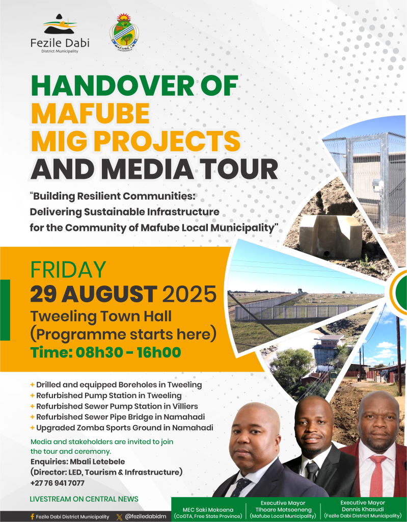 Fezile Dabi District Municipality to Hand Over Mafube MIG Projects on ...