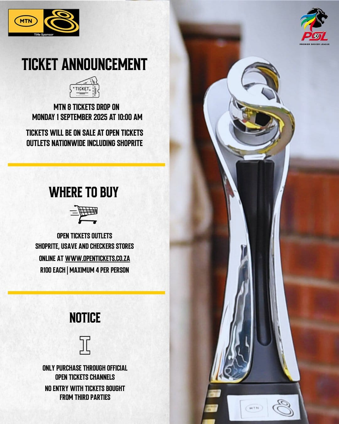 Tickets for 2025 MTN8 Final Go on Sale from 1 September | Central News ...