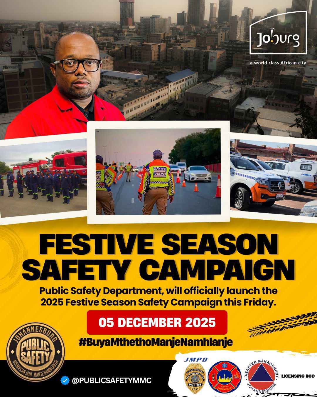 Johannesburg MMC Dr Mgcini Tshwaku to Launch Festive Season Safety ...